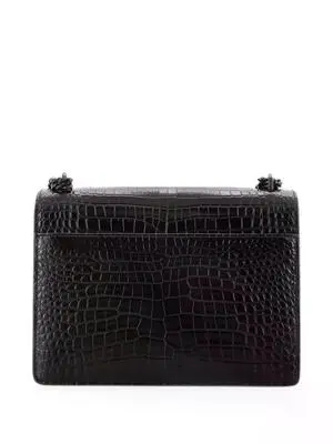 Saint Laurent Crocodile Embossed Leather Medium Crossbody Bag