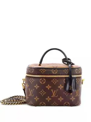 LOUIS VUITTON Vanity Handbag Reverse Monogram Canvas Pm Satchel - Brown