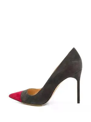 Manolo Blahnik Bipunta Suede Pointed Toe Stiletto Heel Pumps