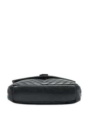 Saint Laurent 2016 Medium Chevron Sheepskin Monogram College Satchel