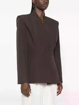 Imperial Padded-shoulder Single-breasted Jacket