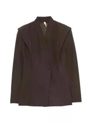 Imperial Padded Shoulder Single-breasted Jacket - Brown