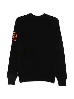 BOSS Kimede Logo-embroidered Crew-neck Sweater - Black