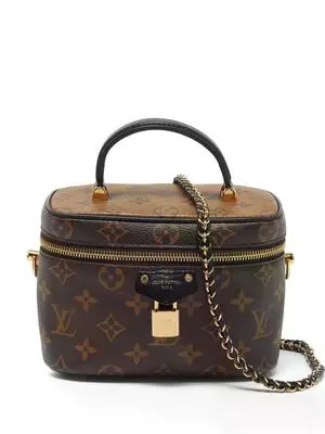 LOUIS VUITTON Pm Vanity Chain Monogram Reverse Canvas Make Up Bag