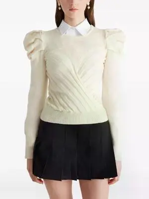 VIOLANTE NESSI Ribbed Puffed-sleeve Sweater