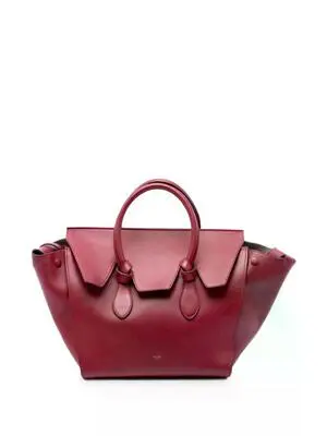 Celine Leather Tie Tote Bag - Red