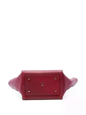 Celine Leather Tie Tote Bag - Red