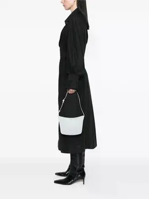 Celine 2023 Medium Shiny Calfskin Croque Shoulder Bag - White