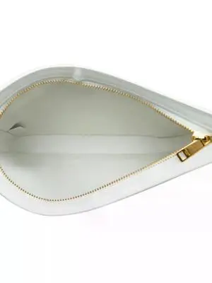 Celine 2023 Medium Shiny Calfskin Croque Shoulder Bag - White