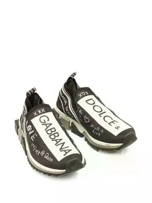 Dolce & Gabbana Sorrento Logo Print Slip-on Sneakers