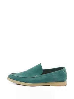 Loro Piana Summer Walk Suede Loafers - Green