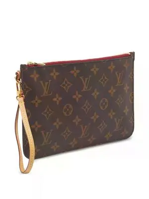 LOUIS VUITTON 2014 Neverfull Monogram Clutch Bag - Brown