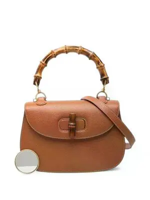Gucci Grained Calfskin Bamboo Night Satchel