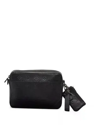 LOUIS VUITTON Monogram Shadow Clutch Bag - Black