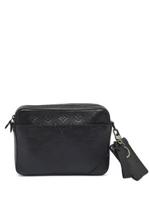 LOUIS VUITTON Monogram Shadow Clutch Bag - Black