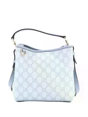 Gucci Gg Emblem Gg Coated Canvas Small Bucket Bag - Blue