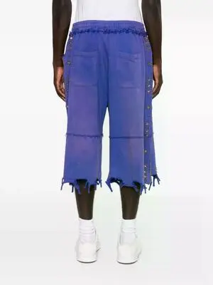 VALE FOREVER Embellished Frayed-edge Shorts