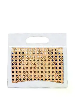 Tyler Ellis Stella Wicker Tote Bag - White