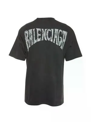Balenciaga Faded-effect Logo-print T-shirt