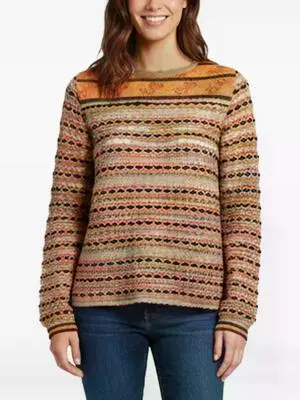Missoni Floral Striped Intarsia Jumper - Orange