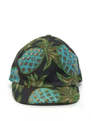 Gucci Pineapple Jacquard Baseball Cap - Black