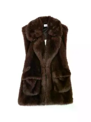 LE SULLY STUDIO Faux-fur Panelled Longline Jacket