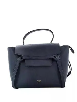 Celine Belt Bag Textured Leather Nano Shoulder Bag - Blue