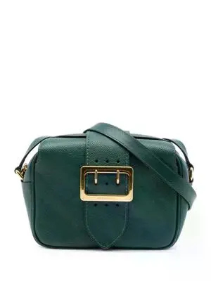 Burberry 2000-2017 Small Soft Grained Calfskin Buckle Crossbody Bag - Green