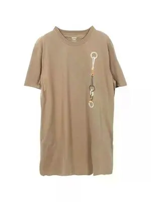 Hermès Graphic Print Mini T-shirt Dress - Brown