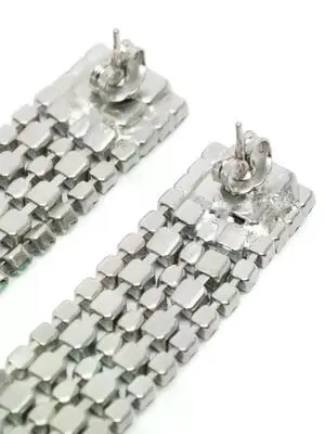FORTE_FORTE Glass Embellished Fringe Drop Earrings