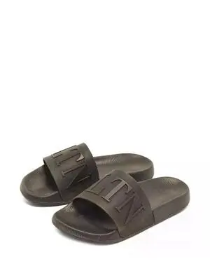 Valentino Garavani Open Toe Logo Detail Slides