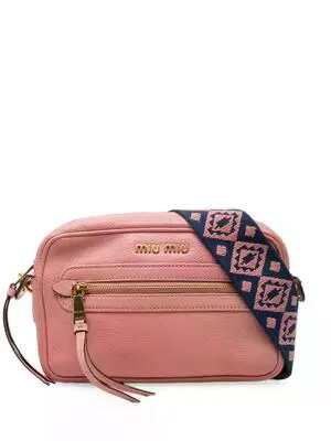 Miu Miu 2010-2026 Goatskin Madras Camera Bag Crossbody Bag