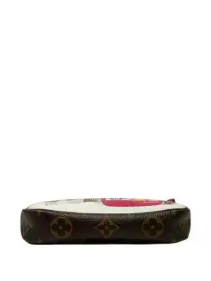LOUIS VUITTON 2019 Monogram Christmas Animation Mini Courchevel Pochette Accessories Handbag - Brown