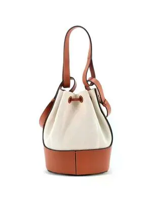 Loewe Balloon Canvas And Leather Medium Bucket Bag - Brown