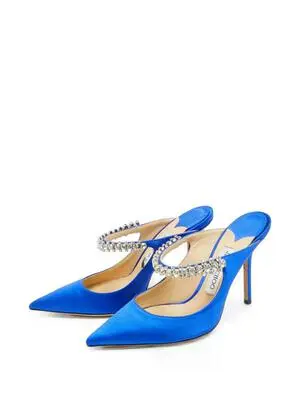 JIMMY CHOO Jimmy Choo Bing 100 Crystal-Embellished Heeled Mules Blue