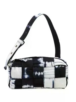 Bottega Veneta Denim Intrecciato Tie Dye Brick Cassette Shoulder Bag - White