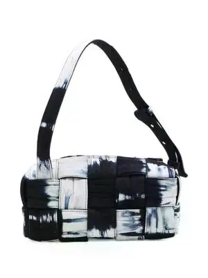 Bottega Veneta Denim Intrecciato Tie Dye Brick Cassette Shoulder Bag - White
