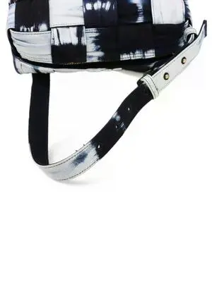 Bottega Veneta Denim Intrecciato Tie Dye Brick Cassette Shoulder Bag - White