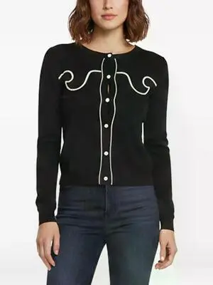 Moschino Intarsia Knit Cardigan - Black