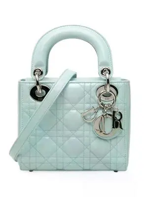 Dior 2014 Mini Patent Cannage Lady Satchel - Blue
