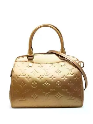 LOUIS VUITTON 2015 Monogram Vernis Brea Pm Satchel - Gold