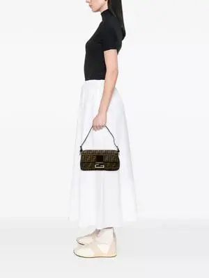 Fendi 2000-2010 Zucca Canvas Baguette Shoulder Bag