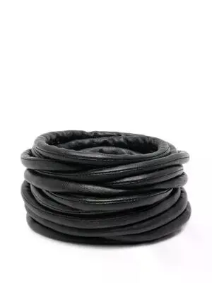 MARIA CALDERARA Multi-strand Leather Bracelet - Black