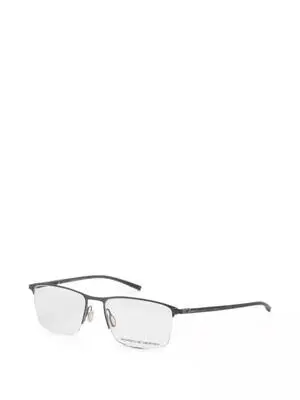 Porsche Design Rectangle-frame Half-rim Glasses - Grey