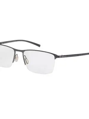 Porsche Design Rectangle-frame Half-rim Glasses - Grey