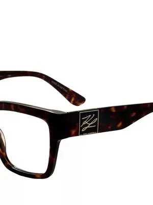 Karl Lagerfeld Tortoiseshell-effect Square-frame Glasses - Brown