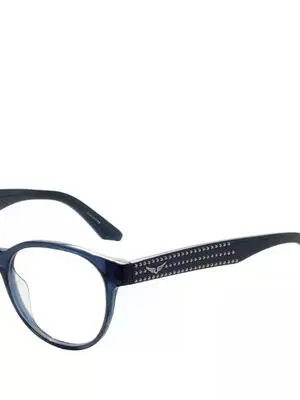 Zadig&Voltaire Crystal-embellished Round Frame Eyeglasses - Blue