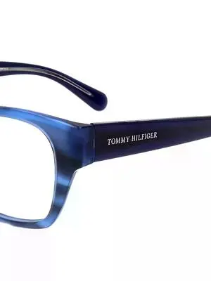 Tommy Hilfiger Horn-effect Square Frame Eyeglasses - Blue