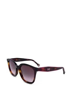 Carolina Herrera Tortoiseshell-effect Logo-plaque Sunglasses - Brown