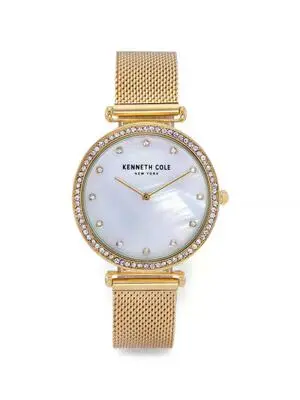 KENNETH COLE Classic 36mm Crystal-embellished Watch - White
